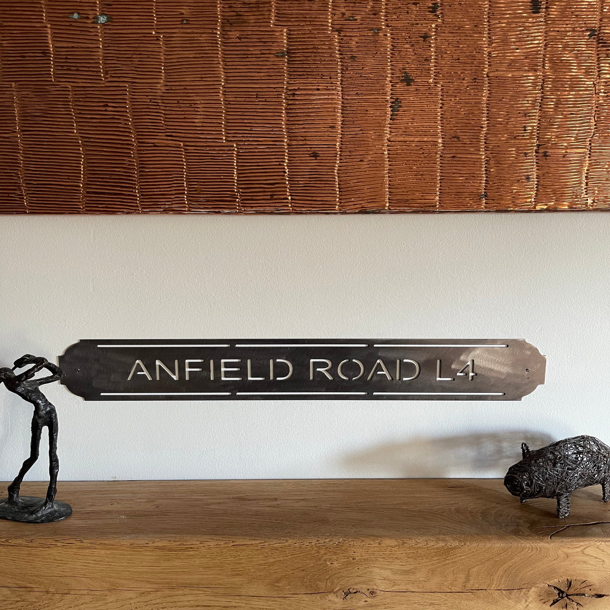 ‘Anfield Road L4’ Liverpool Football Club Metal Street Sign – Suffolk Shed